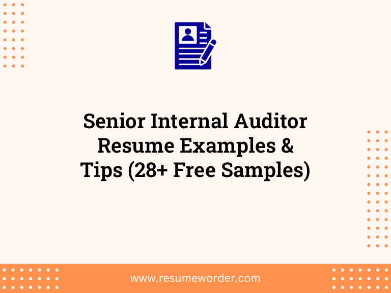 Senior Internal Auditor Resume Examples & Tips (28+ Free Samples ...