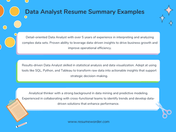 35+ Data Analyst Resume Summary Examples & Samples - ResumeWorder