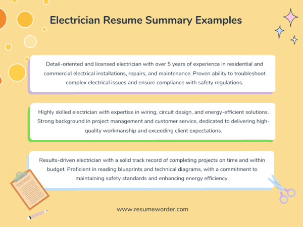 22+ Electrician Resume Summary Examples & Samples - ResumeWorder