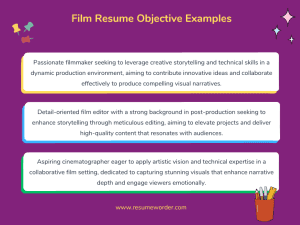 23+ Film Resume Objective Examples & Samples - ResumeWorder
