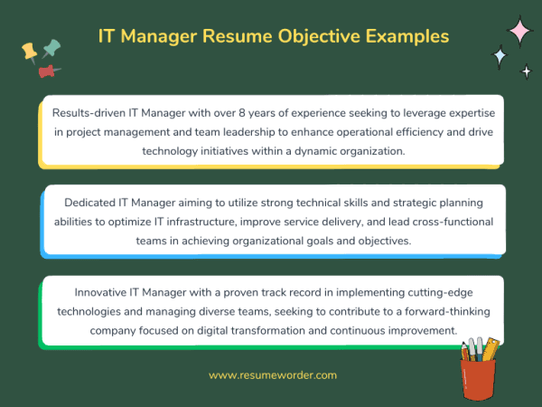 42+ IT Manager Resume Objective Samples & Examples - ResumeWorder