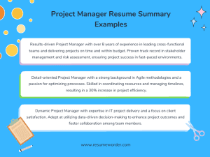 25+ Project Manager Resume Summary Examples & Samples - ResumeWorder