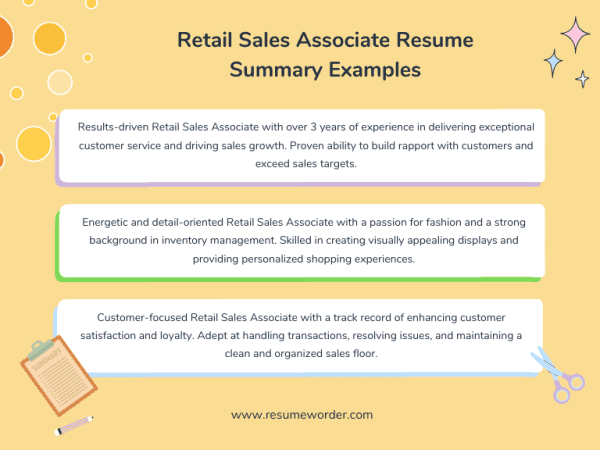 27+ Retail Sales Associate Resume Summary Examples & Samples - ResumeWorder
