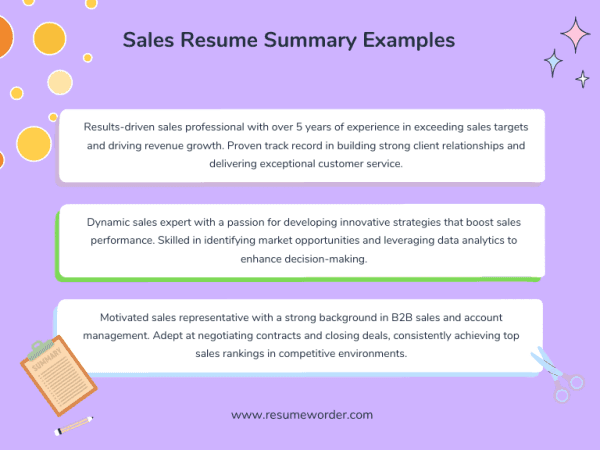 30+ Sales Resume Summary Examples & Samples - ResumeWorder
