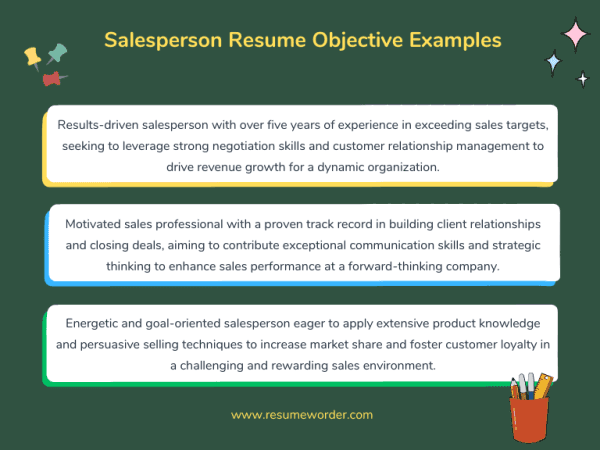 43+ Salesperson Resume Objective Samples & Examples - ResumeWorder