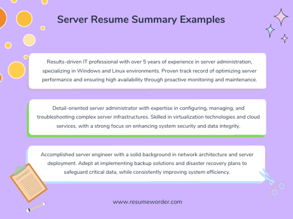 25+ Server Resume Summary Examples & Samples - ResumeWorder