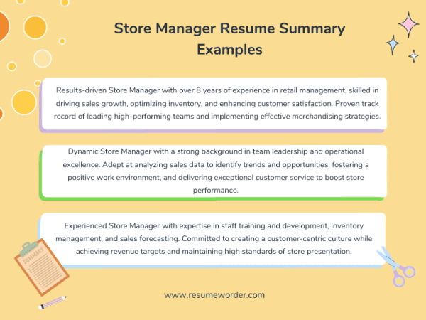 30+ Store Manager Resume Summary Examples & Samples - ResumeWorder