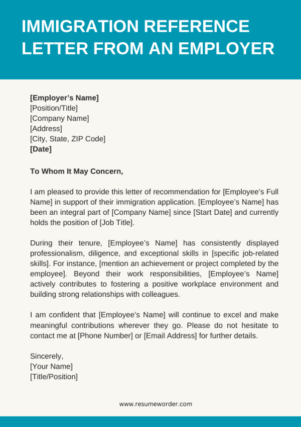 20+ Immigration Reference Letter Format, Free Templates, Examples ...