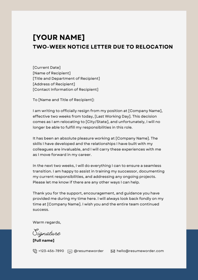 2 Week Notice Letter Format - 15 Best Examples, Sample Templates ...