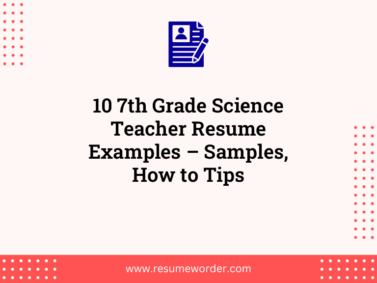 10 7th Grade Science Teacher Resume Examples - Samples, How to Tips ...