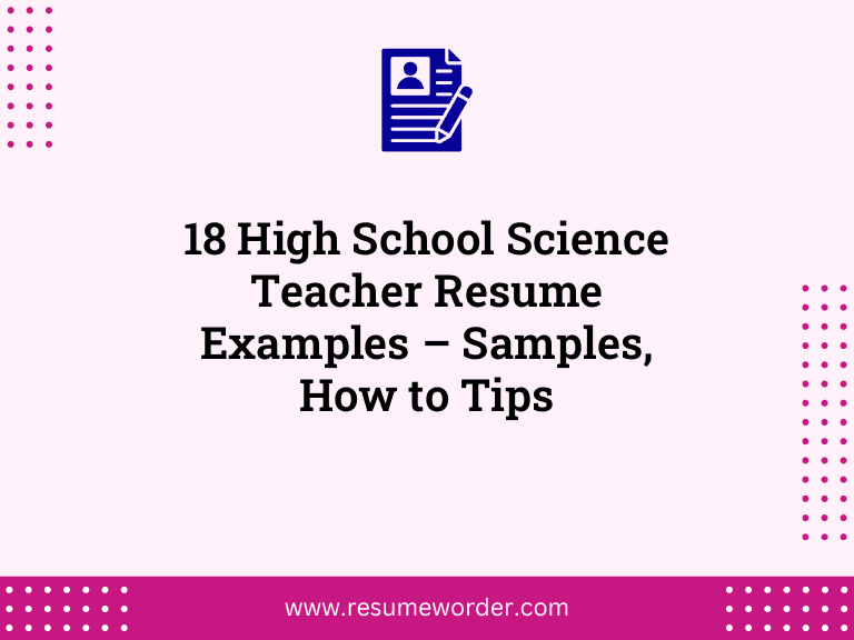 18 High School Science Teacher Resume Examples - Samples, How to Tips ...
